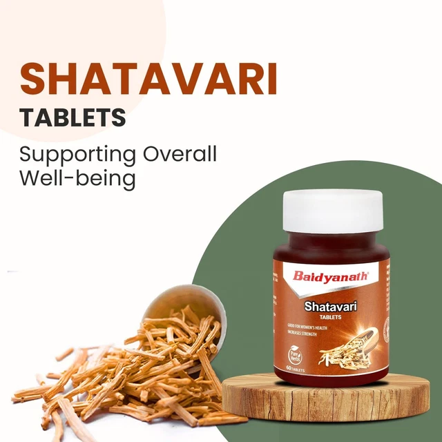 BAIDYANATH SHATAVARI TABLETS 60 Tabs Wellness for Women Herbal Supplement pack 2 £19.67 ...
