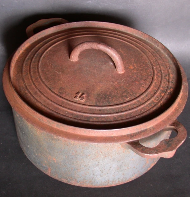COCOTTE ANCIENNE EN FONTE n°14 PIED SELLE 7 L marmite cooking pot ...
