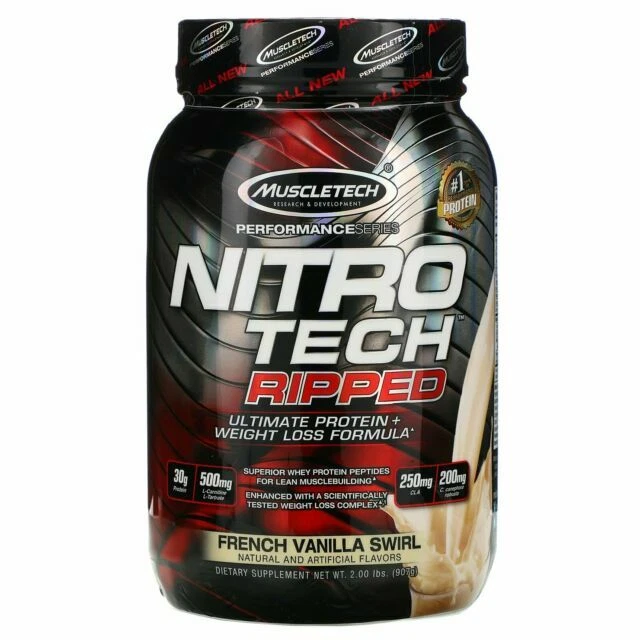 MUSCLETECH NITRO TECH RIPPED Ultimate Protein 2lb (21 Serv) : VANILLA ...