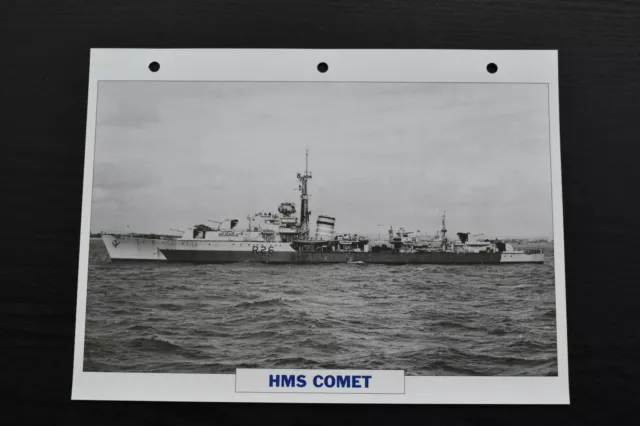 NAVAL DESTROYERS HMS Comet 1944 Fleet Destroyer Photo Print Maxi Card £ ...