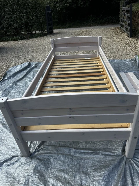 THUKA SINGLE BED Frame White Wash Colour Solid Wood Part Of Thuka ...