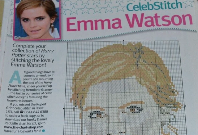 CELEBRITY STITCH HARRY Potter Star Emma Watson Cross Stitch Chart Only ...