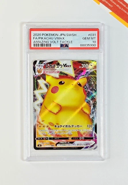 POKEMON PSA 10 Pikachu Vmax #031 s4 Full Art Amazing Volt Tackle 2020 ...