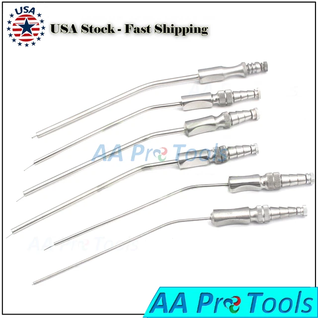 SET OF 6 Frazier Suction Tube Aspirator Surgical Dental ENT Instruments ...