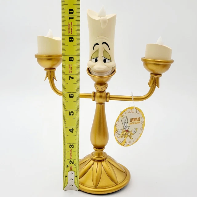 NEW DISNEY PARKS Beauty & The Beast Cogsworth Clock Lumiere Light Up ...