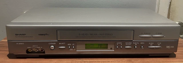 SHARP VIDEO CASSETTE Recorder S-VHS VCR Player 6-Head Nicam Silver VC ...