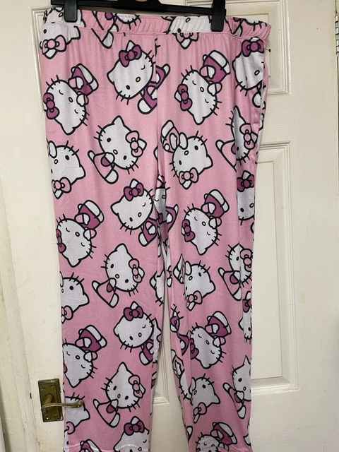 HELLO KITTY PINK Loung Pyjama Pants USA Size Large Uk 18 To 20 £5.45 ...