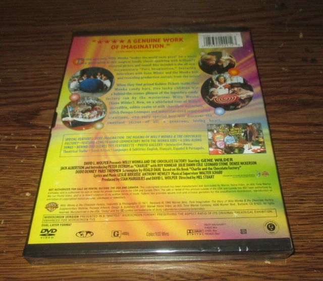 WILLY WONKA AND the Chocolate Factory (DVD, 2001) (From 1971) (unopened ...