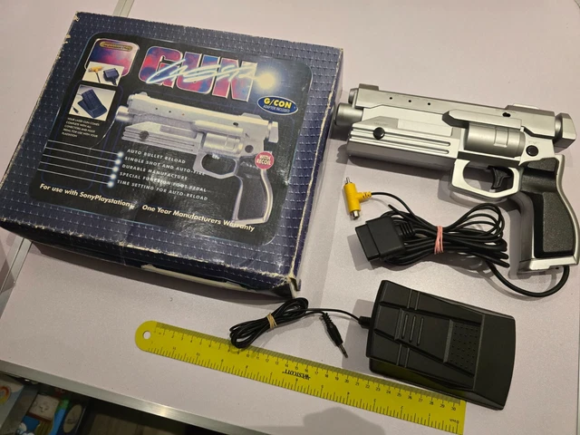 SONY PLAYSTATION 1 PS1 PS2 LIGHT GUN PISTOL BLASTER G-Con Reload Pedal ...