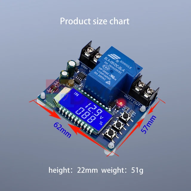 30A BATTERY CHARGING Control Module DC Automatic Power-off Voltage ...