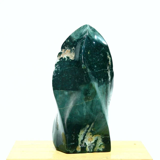 864G NATURAL OCEAN Jasper Carved Flame Shape Quartz Crystal Energy ...