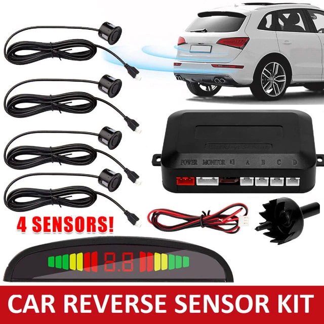 4 SENSOR CAR Reverse Sensor Kit Safety Parking System Backup Radar ...