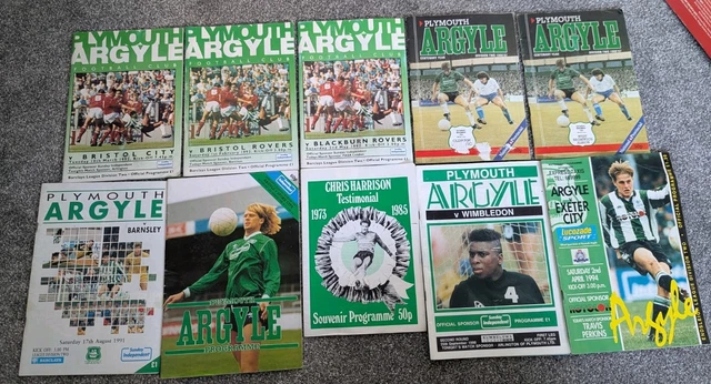 10 X PLYMOUTH Argyle Match Day Programmes - 1984-1994 - Retro/Genuine - Football £12.50 ...