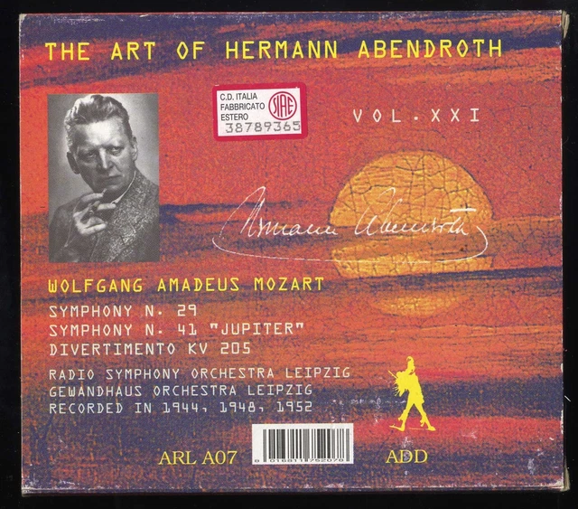 RARE CD ★ Hermann Abendroth Vol.21 - Arlecchino A07 ★ Mozart EUR 45,00 ...