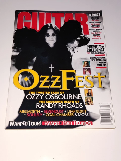 GUITAR WORLD MAGAZINE August 1998 Ozzyfest/Rancid/Randy Rhoades poster ...