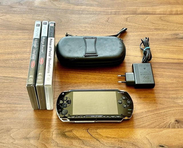 PSP 1003 KONSOLE Sony Playstation Portable Schwarz/Black mit 3 Spielen ...