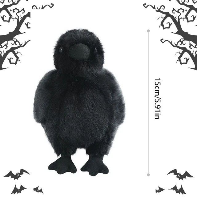 BLACK CROW PLUSH Mommy With A Baby Raven Plushies Little Bird Stuffed ...