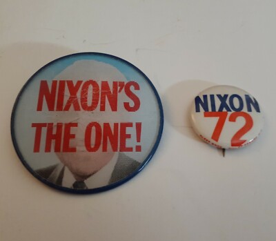 VINTAGE 1972 NIXON Vari-vue Political Campaign Buttons FLASHER Pinback ...