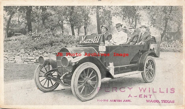 CARTOLINA PUBBLICITARIA, MAXWELL Autos, Percy-Willis Waco Texas EUR 56 ...