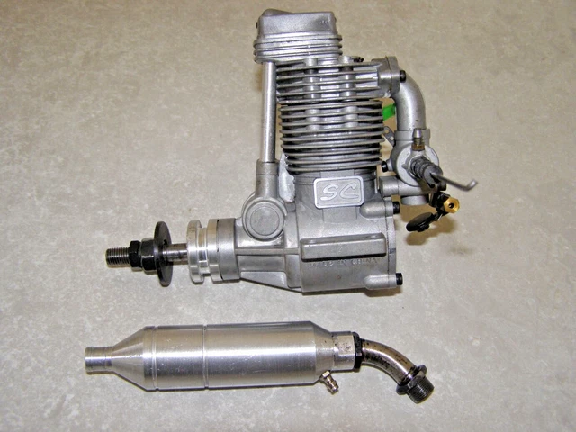 SC (SUPER CUSTOM) FS91 RC 4 Stroke Aero Glow (Nitro) Engine & Silencer ...