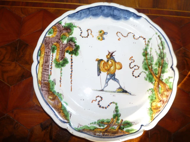 SUPERBE TRÈS RARE ancienne assiette italienne faïence Savone ITALY ...