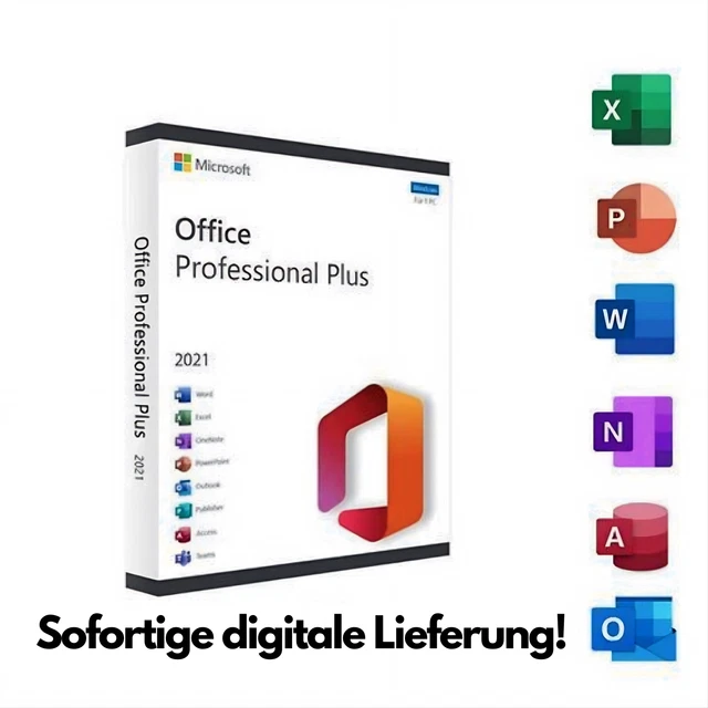 PRODUKTSCHLÜSSEL, MICROSOFT OFFICE 2021 Professional Plus Retail Key ...
