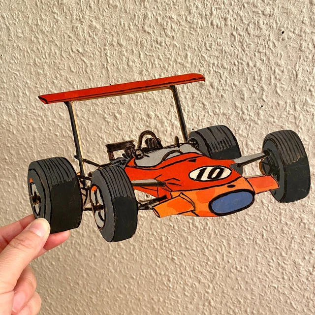 1970S SCROLL SAW Work Lotus Ford Cosworth Racing Car Car Vintage ...