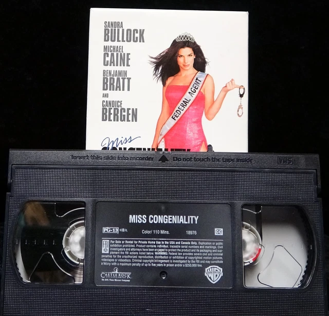 VHS 📼 MISS Congeniality - Sandra Bullock Candice Bergen Michael Caine ...