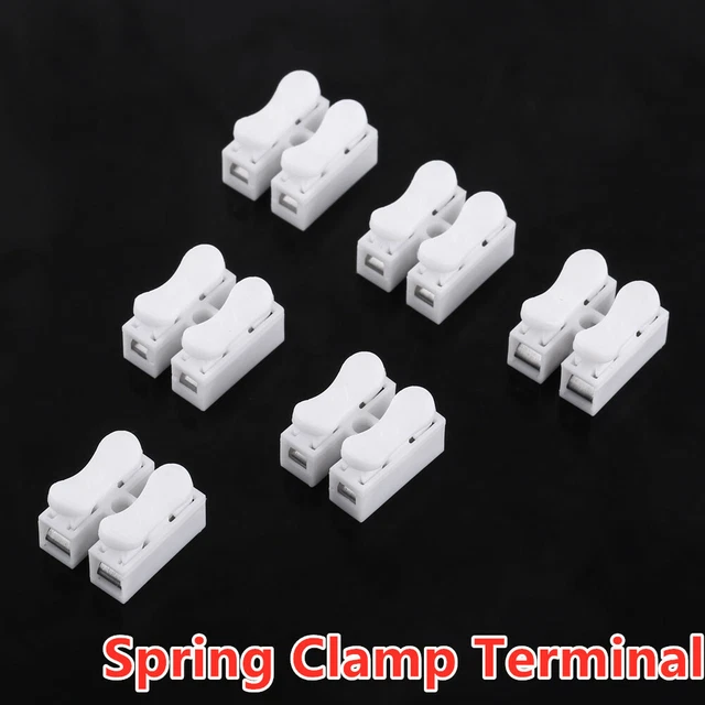 100PCS SELF LOCKING Push-Type Quick Wire Cable Connector Spring Clamp ...