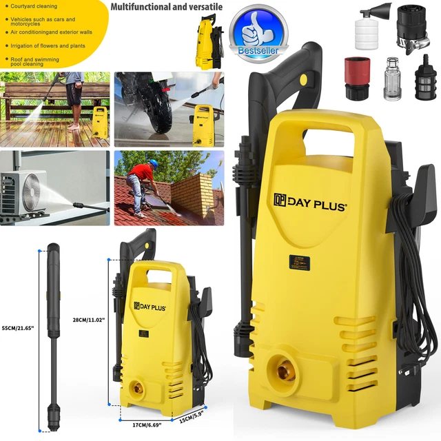 DAYPLUS ELECTRIC HIGH Pressure Washer Portable 350BAR Jet Wash Car ...