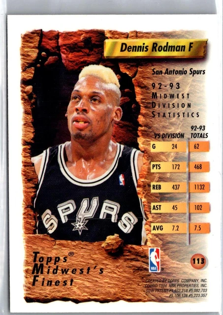 1993-94 FINEST DENNIS Rodman Card #113 San Antonio Spurs EUR 3,31 ...