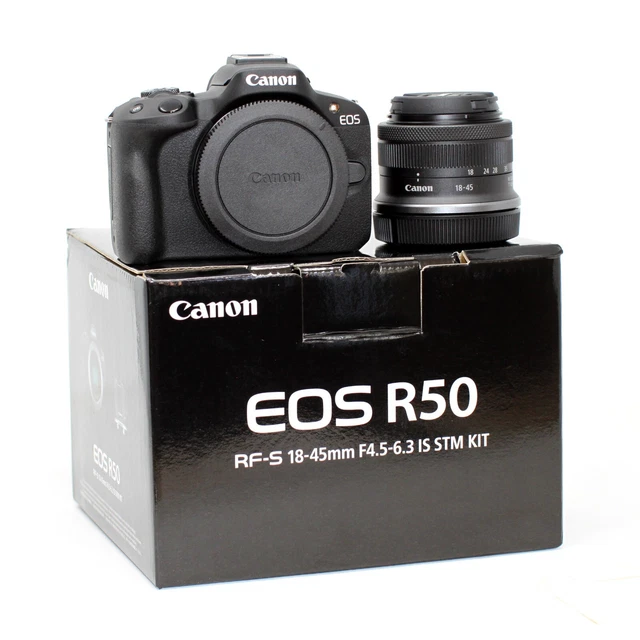 CANON EOS R50 Mirrorless Camera + RF-S 18-45 STM (Black) - UK NEXT DAY ...