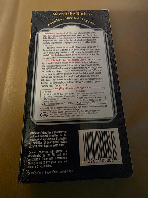 MEET BABE RUTH (VHS, 1989) Brand New Factory Sealed £6.26 - PicClick UK