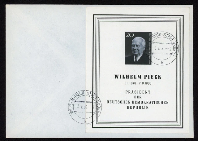 FDC DDR 1961 MiNr. 784 (Block 16) Tod von Präsident Wilhelm Pieck EUR ...