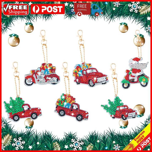 DIY DIAMONDS PAINTING Keychain Cute Acrylic Cartoon Key Ring 6pcs for ...
