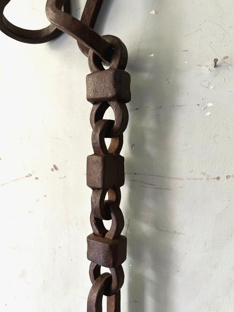 RARE OLD VINTAGE Handmade Carved Shackles Horse Leg Iron Chain Animals ...
