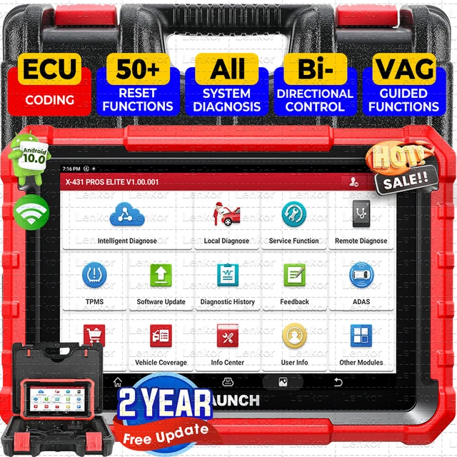 2025 LAUNCH X431 PRO ELITE PRO3S+ V5.0 Car Diagnostic OBD2 Scanner ECU ...