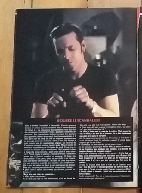 MICKEY ROURKE - France press magazine clipping cutting 80s vintage 1 ...