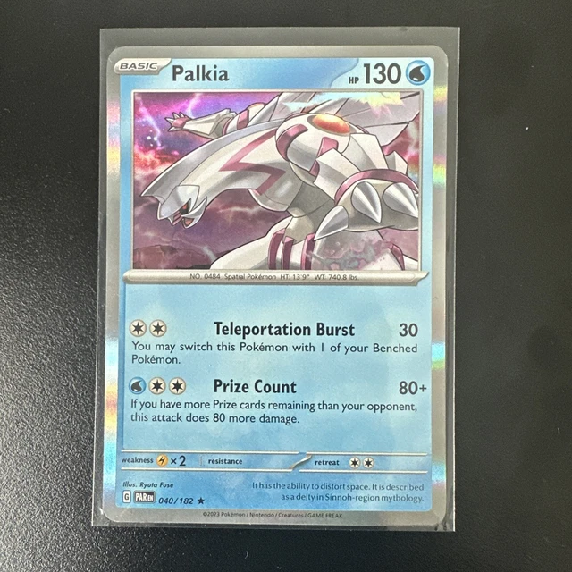 PALKIA 040/182 HOLO Rare Scarlet Violet Paradox Rift Pokemon Trading ...