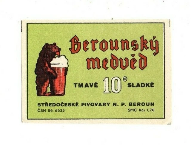 CZECH REPUBLIC - Beer Label - Stredoceske Pivovary, Beroun - Berounsky ...