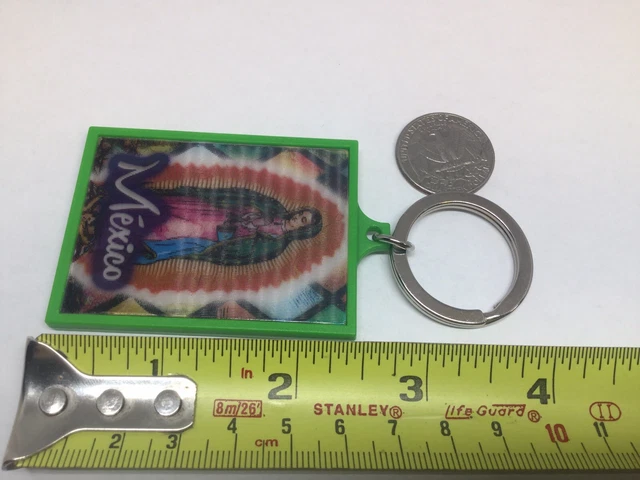 VINTAGE MEXICO SOUVENIR Key Ring VIRGEN DE GUADALUPE Keychain Porte-Clé ...