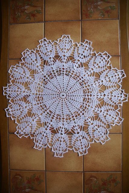 NAPPERON AU CROCHET Realiser A La Main Diametre 51Cm Coloris Blanc EUR ...