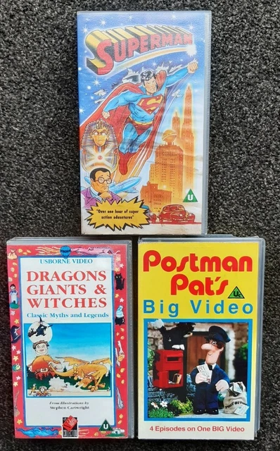 CHILDRENS VHS BUNDLE Superman Postman Pat Dragons Giants Witches Video ...