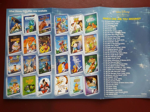 Discover Disney Dvds Fold Out Catalogue Leaflet W149 £199 Picclick Uk