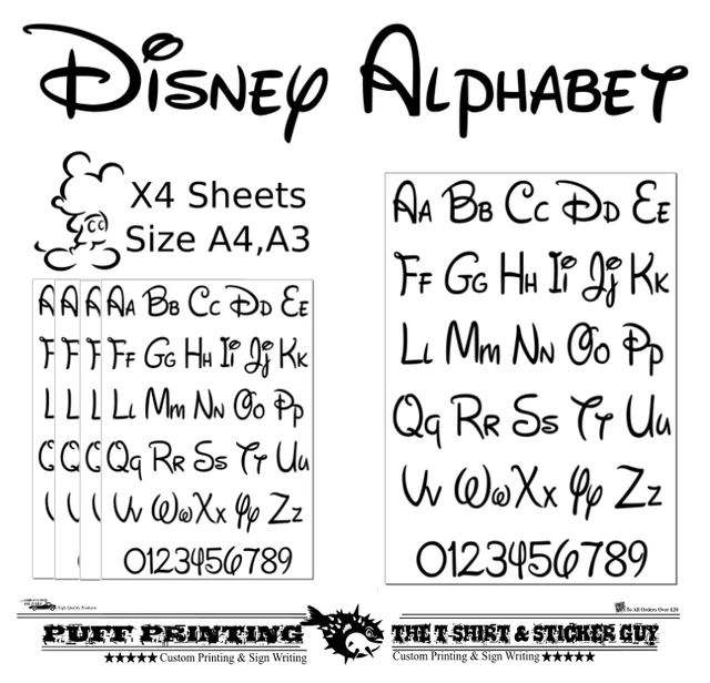 ALPHABET STICKERS CRAFT Wall Art A-Z 0-9 X4Sheets Home A4 & A3 £2.99 ...
