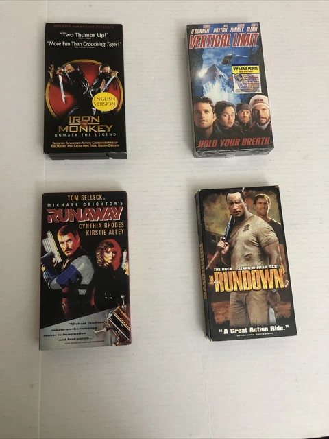 4 ACTION VHS Tapes, The Rundown, Runaway, Iron Monkey, Vertical Limit £ ...