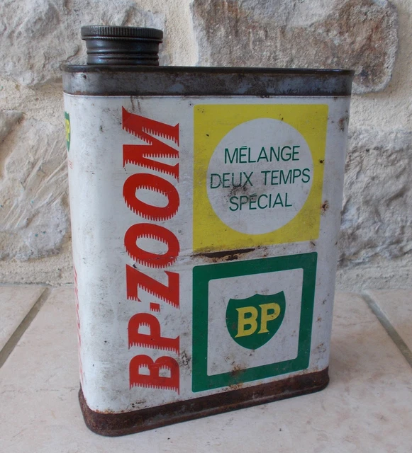 VINTAGE BP ZOOM Oil can auto old antique France automobilia white vtg ...