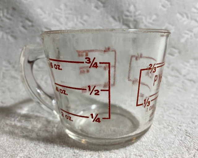 VINTAGE US PYREX '40-50's 1-Cup Red-Letter D-Handle Imperial Dry ...