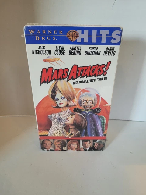 MARS ATTACKS VHS 1997 Jack Nicholson Glenn Close Annette Bening Danny DeVito NOS £18.40 ...