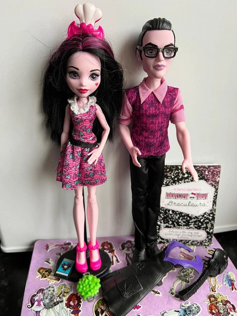 B#7 MONSTER HIGH Dracula Dad 2 DOLLS VERY RARE Vampire Family And ...